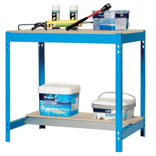 Boltless steel workbench with optional backboard